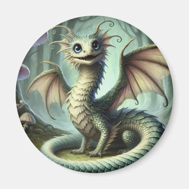 Dragon Jabberwocky Cute Fantasy Creature Art Magnet | Zazzle
