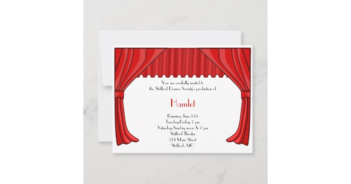 Drama and Theatre Invitation | Zazzle