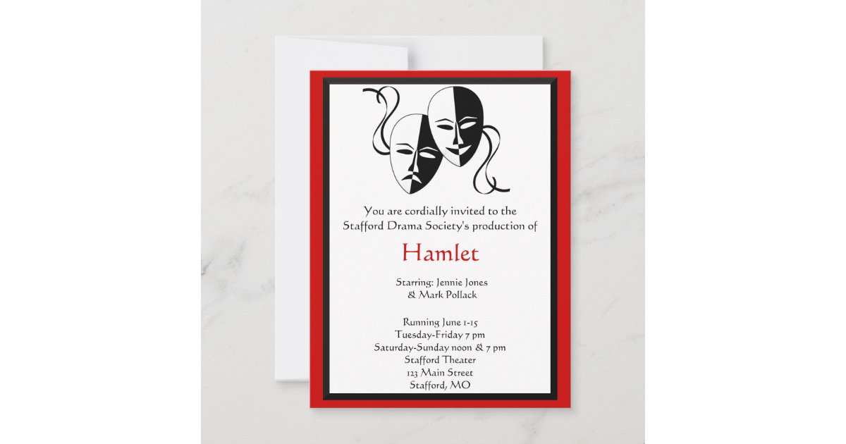 Drama and Theatre Invitation | Zazzle