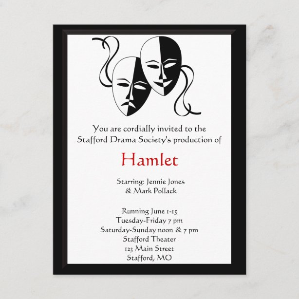 Drama Invitations | Zazzle UK