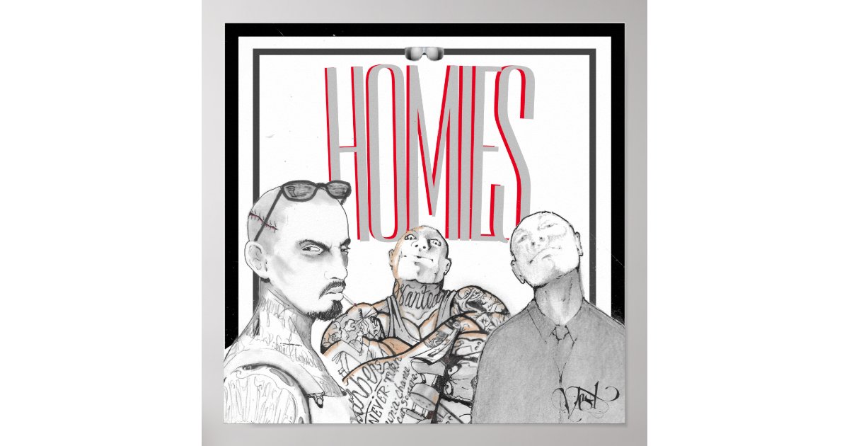 Drawing of homies on a poster | Zazzle