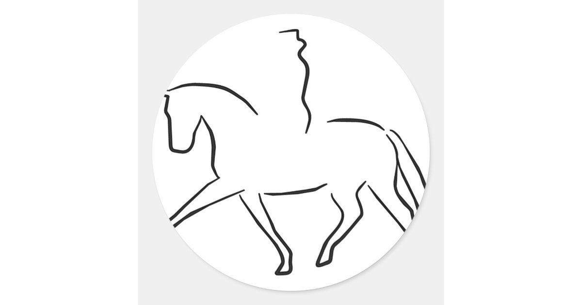 dressage classic round sticker | Zazzle