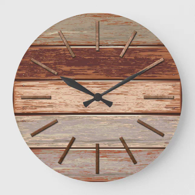 Driftwood Rust Wall Clock | Zazzle