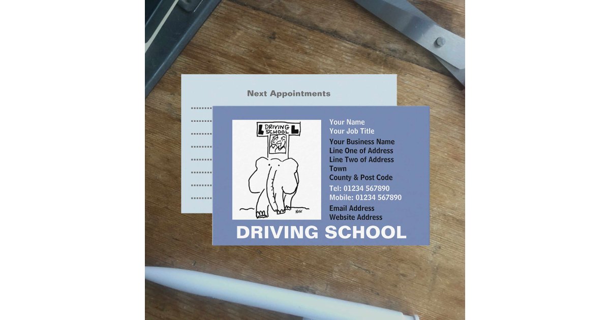 Driving School Appointments Business Card | Zazzle