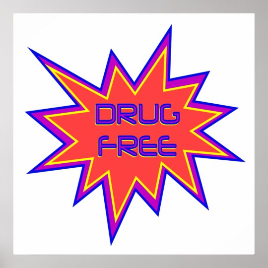 Drug Free Poster | Zazzle.co.uk