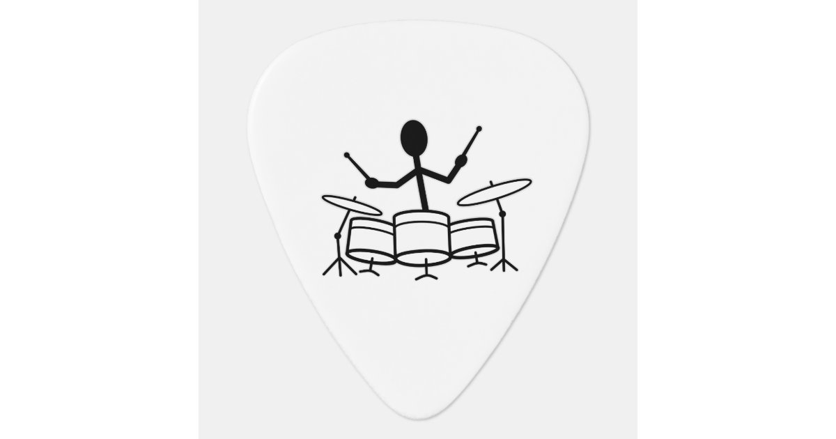 Drummer Stick Figure Guitar Pick | Zazzle