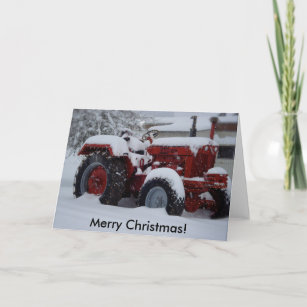 Tractor Christmas Cards | Zazzle UK