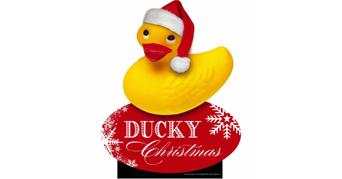 Ducky Christmas Santa Rubber Duck Standing Photo Sculpture | Zazzle