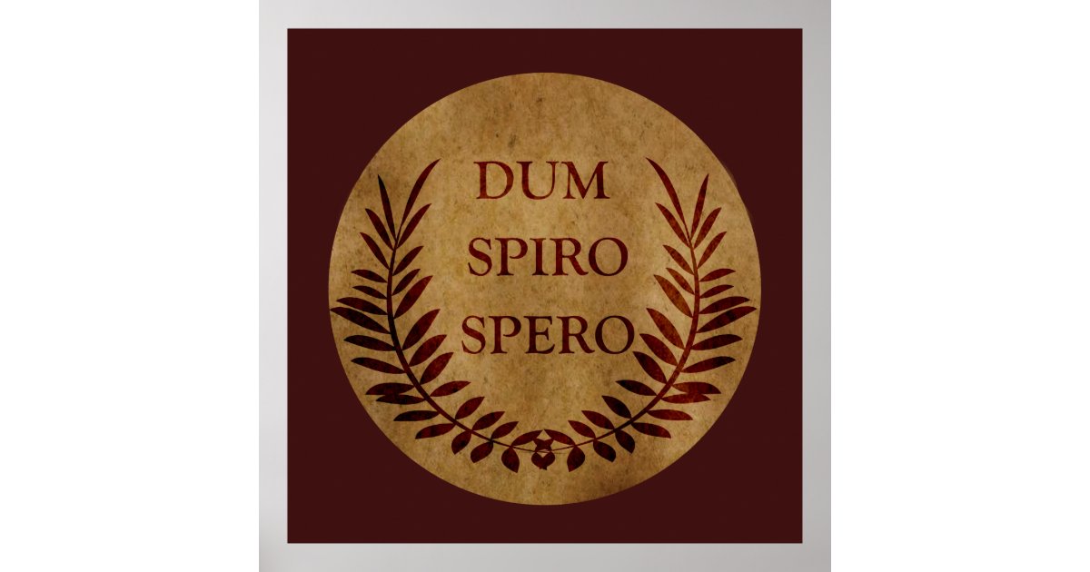 Dum spiro spero poster | Zazzle