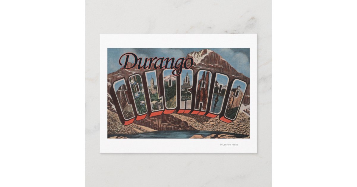 Durango, Colorado - Large Letter Scenes Postcard | Zazzle