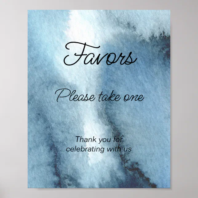 Dusty blue navy Favours please take one Poster | Zazzle