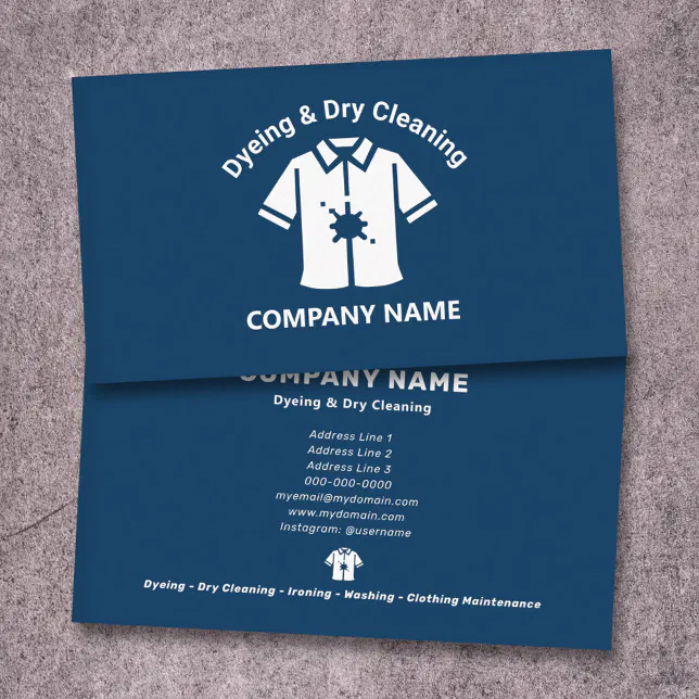 Dyeing & Dry Cleaning Blue Business Card | Zazzle