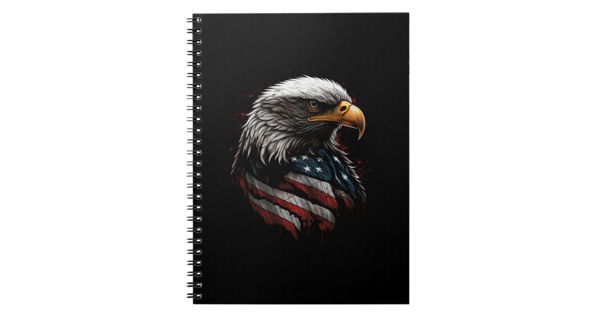 eagle design with american flag notebook | Zazzle