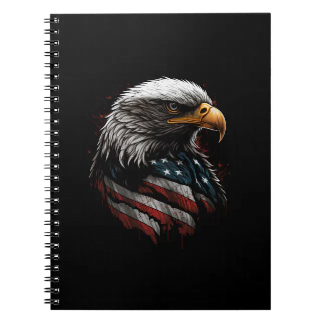 eagle design with american flag notebook | Zazzle