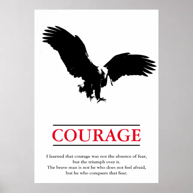 Eagle Motivational Courage Pop Art Inspirational Poster | Zazzle