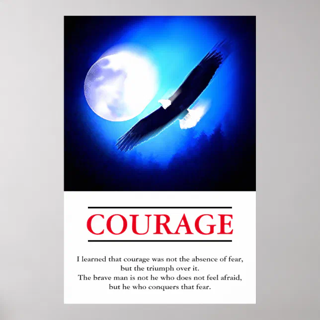 Eagle Motivational Courage Pop Art Inspirational Poster | Zazzle