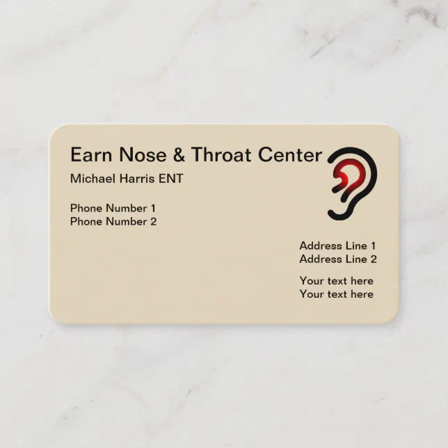 Ear Nose And Throat Doctor Business Card | Zazzle