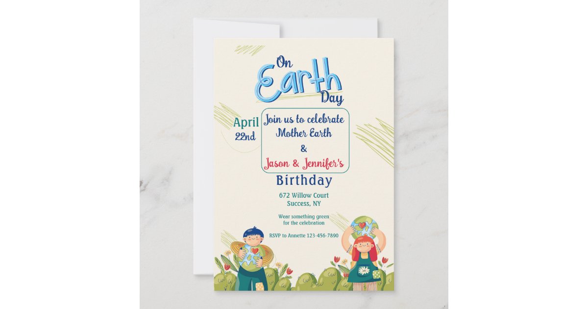 Earth Day Birthday Party Invitation | Zazzle