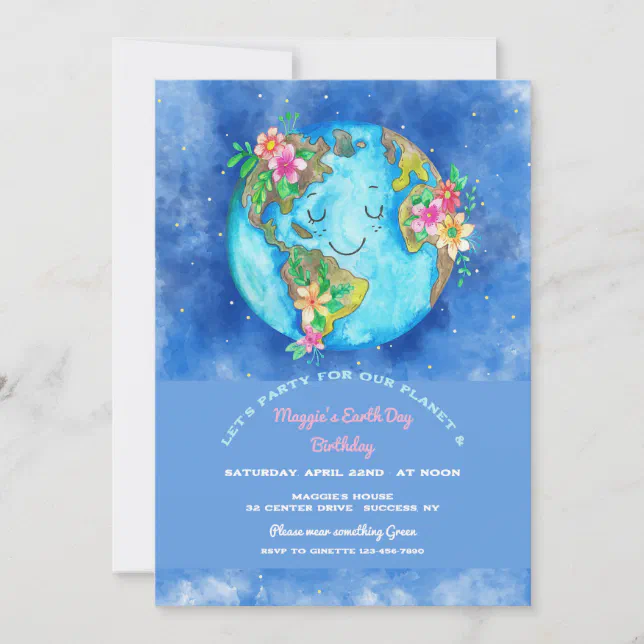 Earth Day Birthday Party Invitation | Zazzle