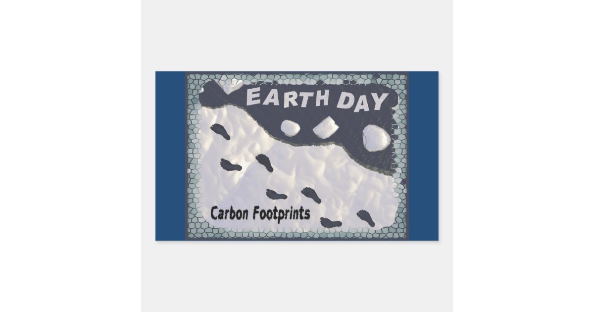Earth Day - Carbon Footprints Rectangular Sticker | Zazzle