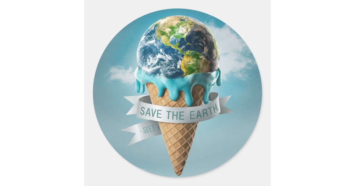 Earth Day Save The Earth Classic Round Sticker | Zazzle