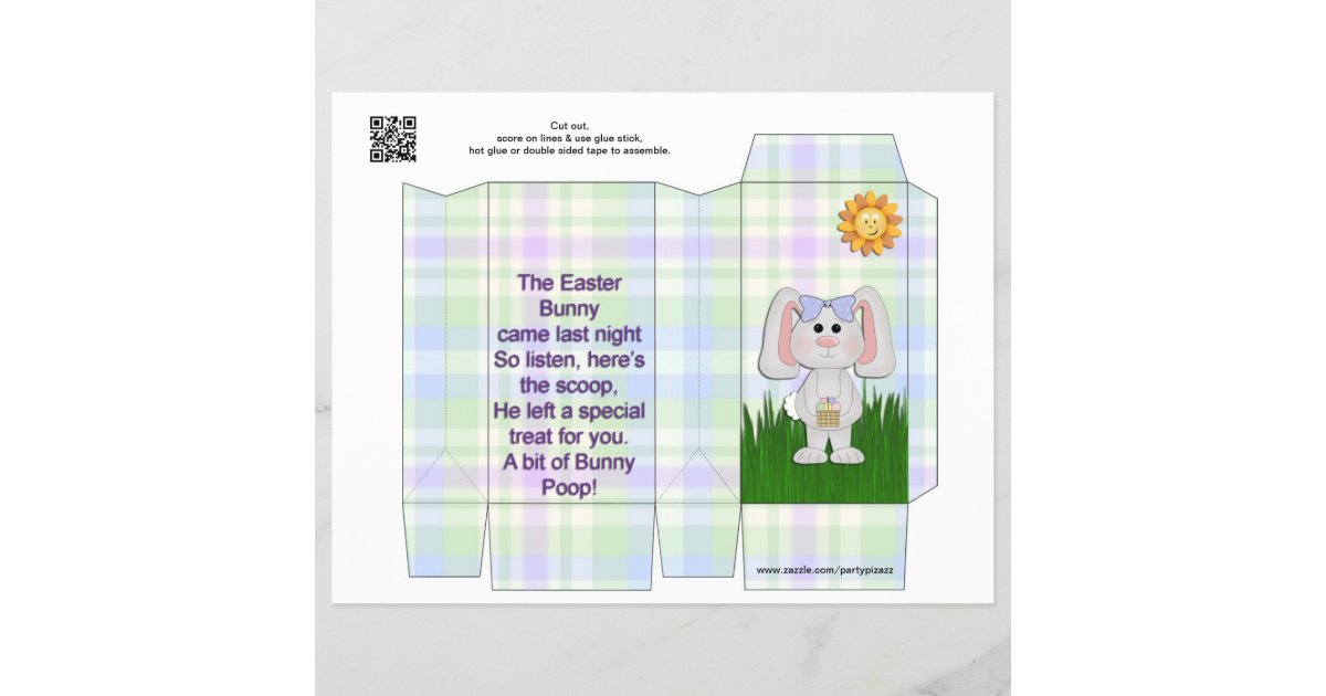 Easter Bunny POOP Pinch box Party Favours FUNNY Flyer | Zazzle