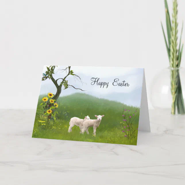 Easter Lambs Holiday Card | Zazzle