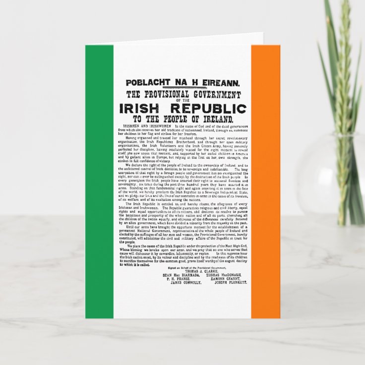 Easter Rising Proclamation of the Irish Republic Holiday Card | Zazzle