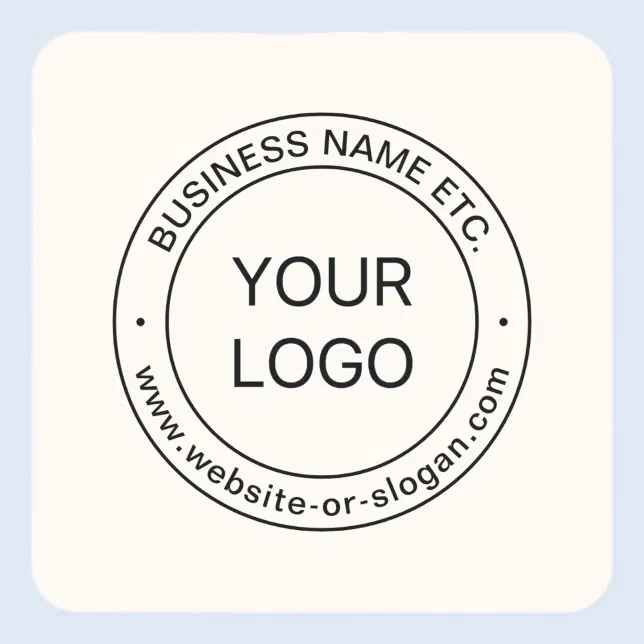 Easy Logo Replacement & Editable Text | Off White Square Sticker | Zazzle