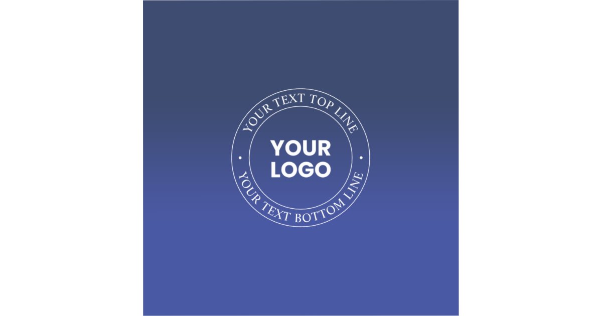 Easy Logo Replacement & Text | Dark Blue Gradient | Zazzle