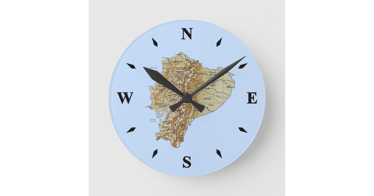 Ecuador Map Clock | Zazzle