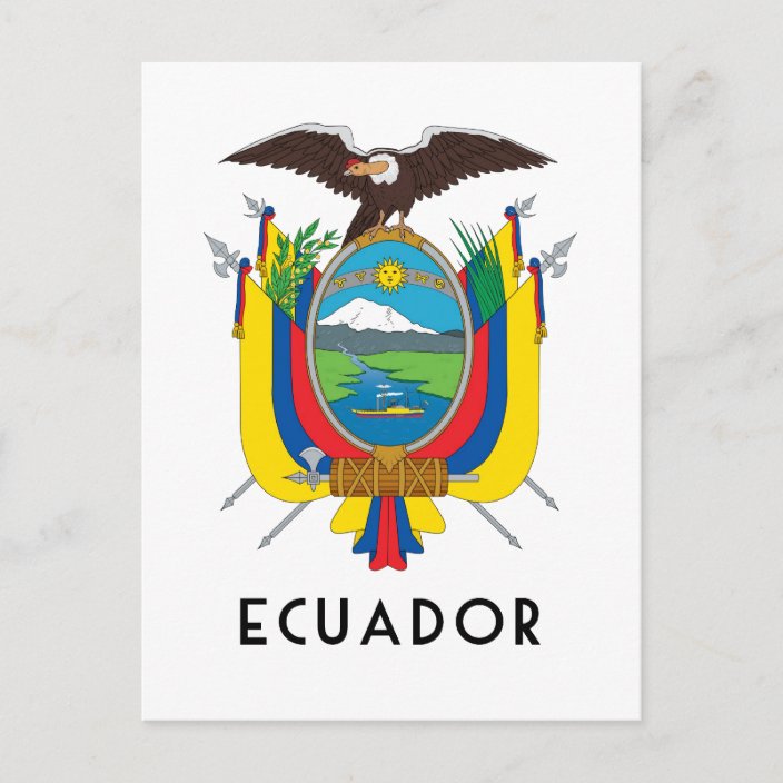 Ecuador - symbol/coat of arms/flag/colors/emblem postcard | Zazzle.co.uk