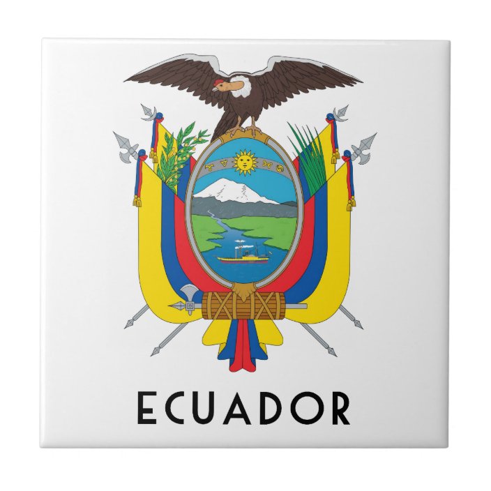 Ecuador - symbol/coat of arms/flag/colours/emblem tile | Zazzle.co.uk