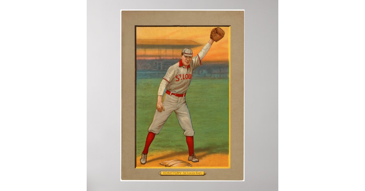 Ed Konetchy Cardinals Baseball 1911 Poster | Zazzle