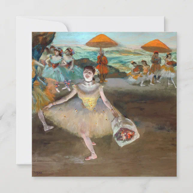 Edgar Degas - Dancer with Bouquet, Bowing on Stage Invitation | Zazzle