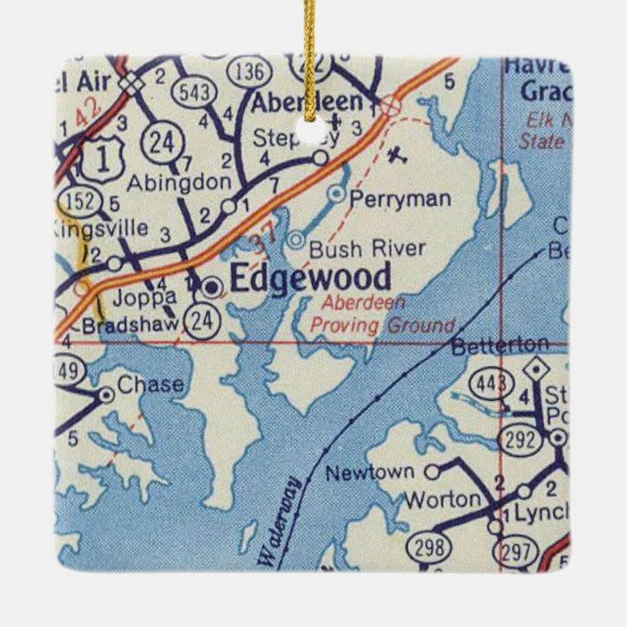 Edgewood MD Vintage Map Ceramic Ornament | Zazzle.co.uk