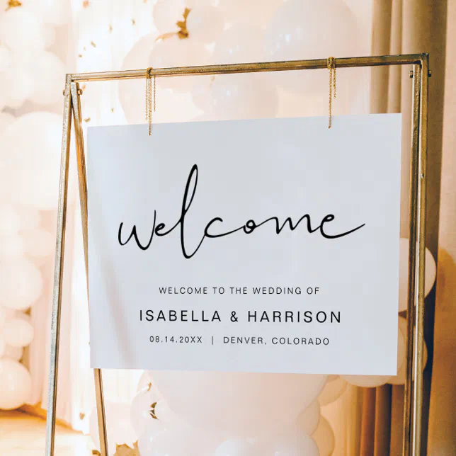 Edgy Modern Minimalist Simple Wedding Welcome Poster | Zazzle