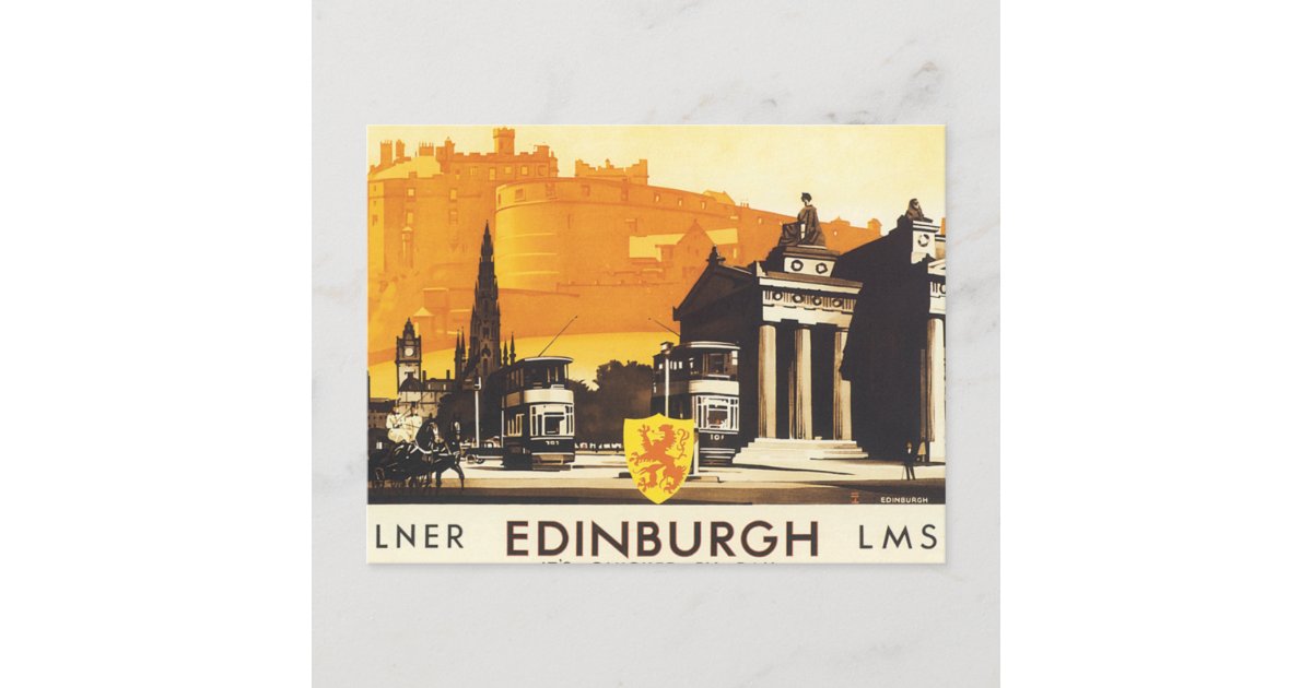 Edinburgh via LNER Rail Poster Postcard | Zazzle