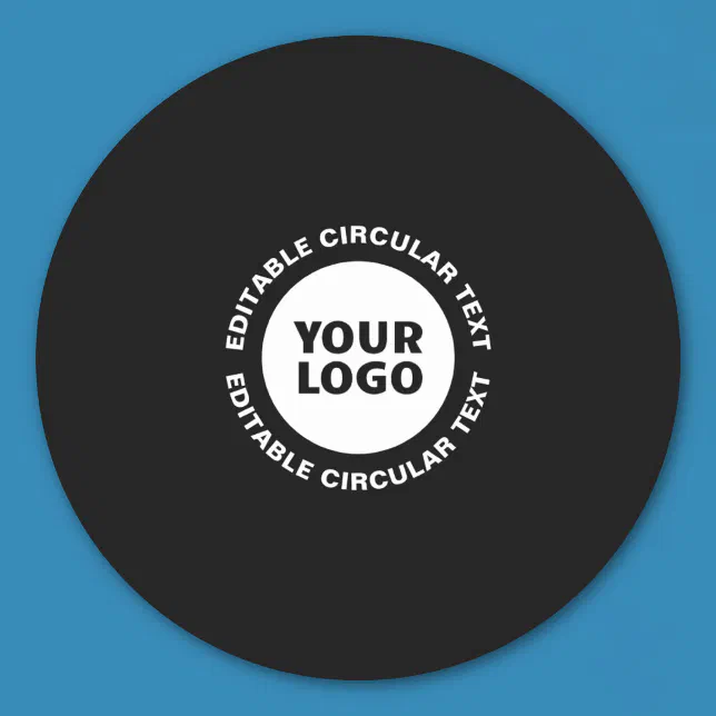 Editable Circular Text Template & Your Logo Classic Round Sticker | Zazzle
