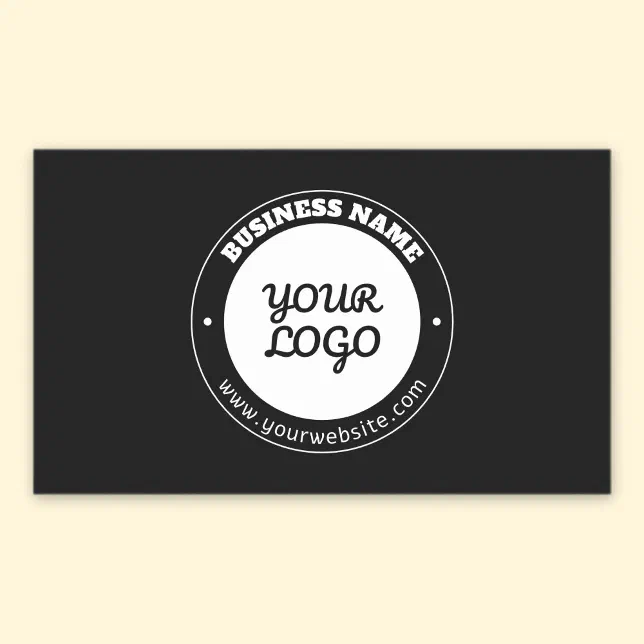 Editable Circular Text & Uploaded Logo Template Rectangular Sticker ...