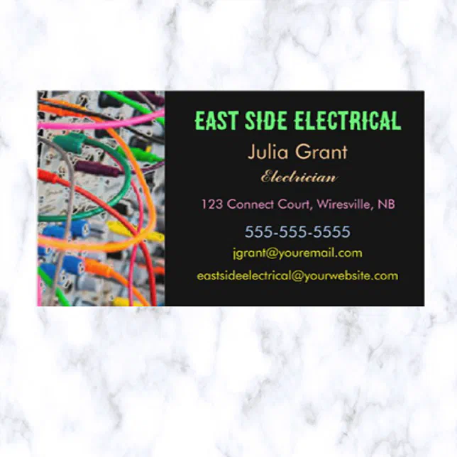 Editable Electrical Connections Electrician Business Card | Zazzle