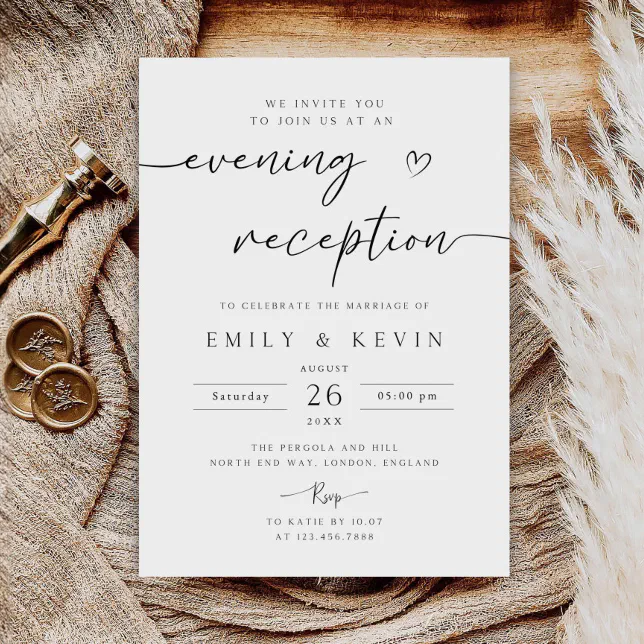 Editable Evening Wedding Reception Party Invitatio Invitation | Zazzle