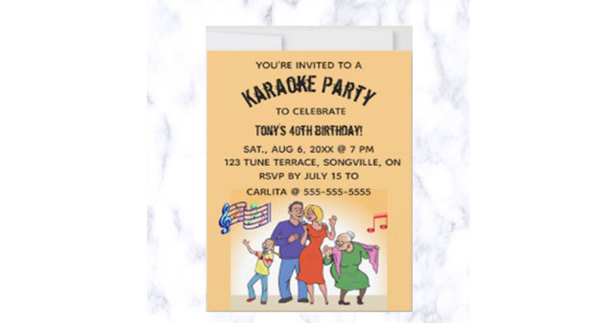 Editable Karaoke Birthday Party Invitation | Zazzle