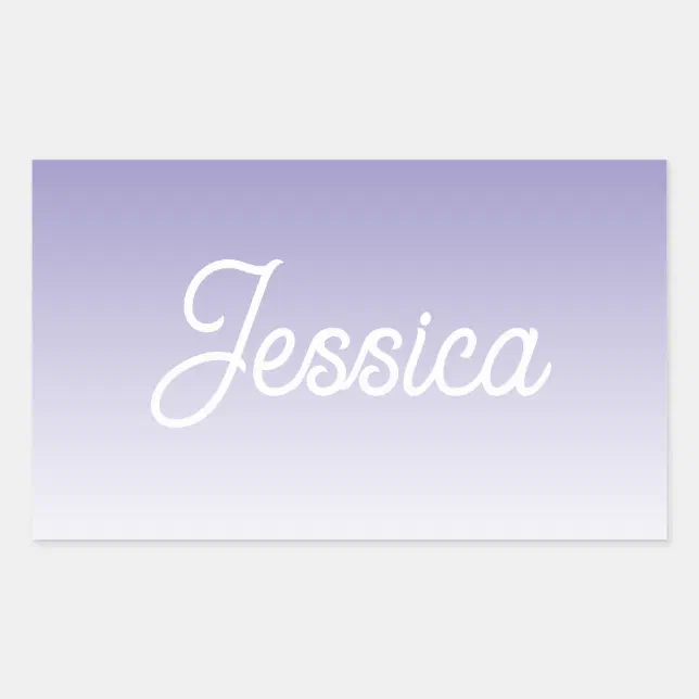 (Editable) Light Purple Colour Ombre & Your Text Rectangular Sticker ...