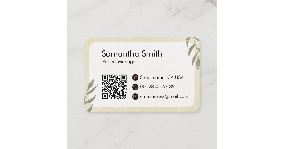 Editable LOGO & QR code elegant design Business Card | Zazzle