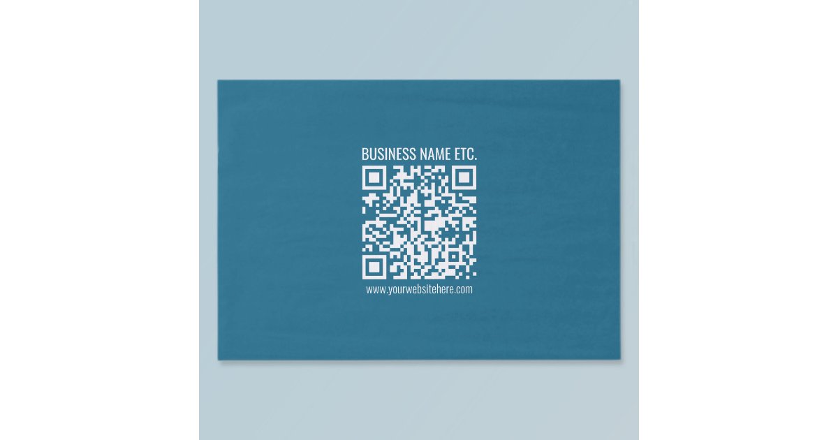 Editable Ocean Blue QR code Tissue Paper | Zazzle