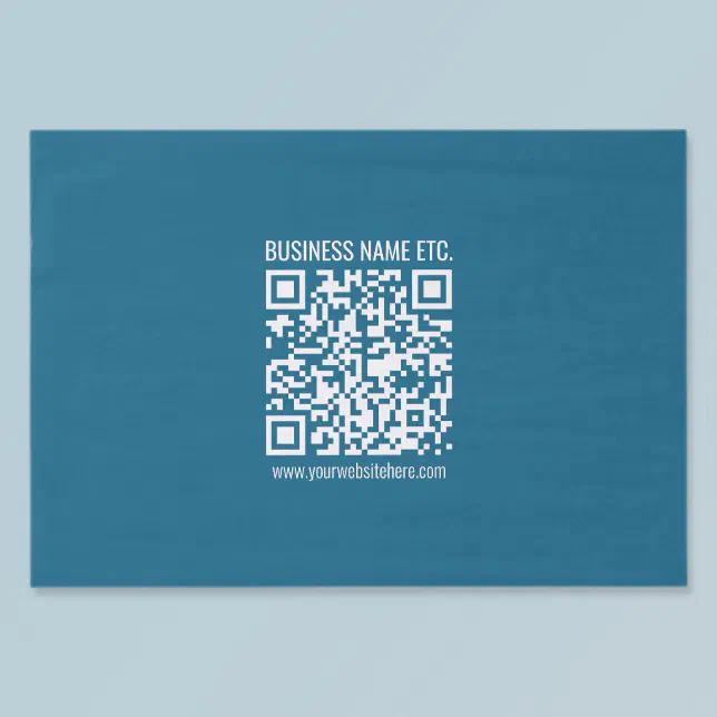 Editable Ocean Blue QR code Tissue Paper | Zazzle