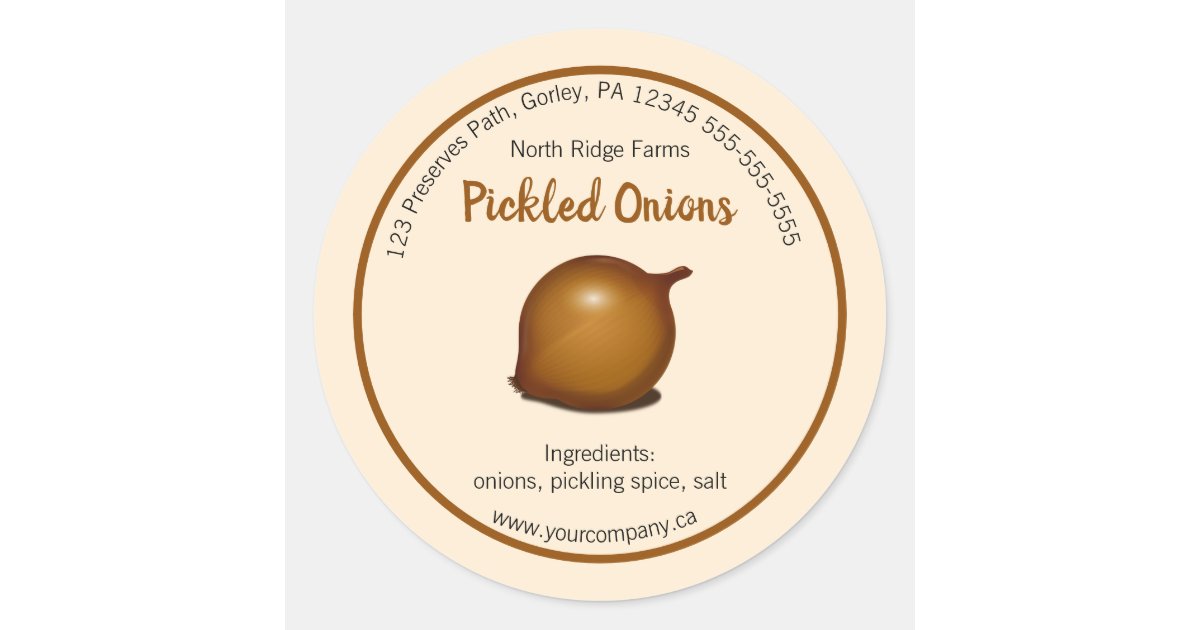 Editable Pickled Onions Label | Zazzle