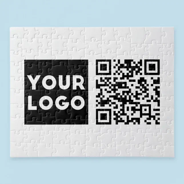 Editable QR code & Your Business Logo or Image Jigsaw Puzzle | Zazzle