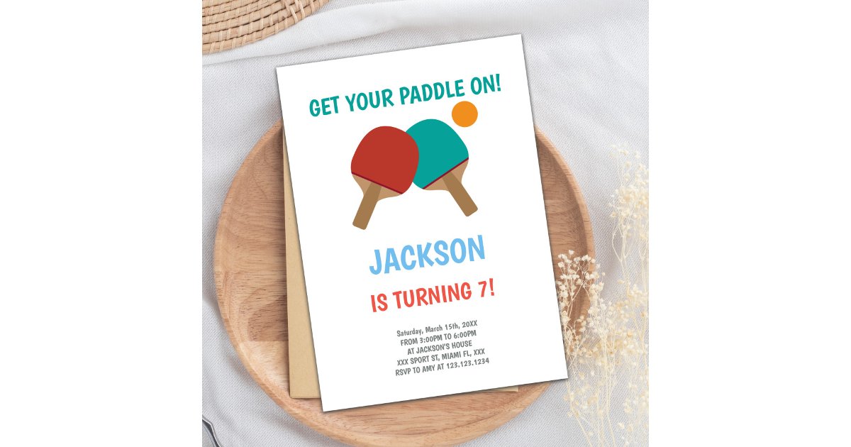 Editable Table Tennis Match Party Invite | Zazzle